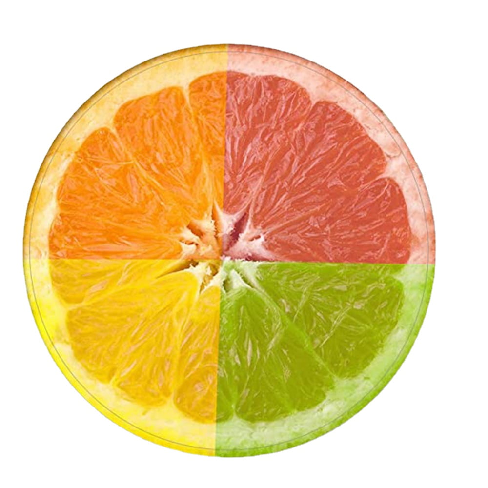 Flannel Round Carpet Splicing Fruit Illustration 3D Print Area Rugs for ...