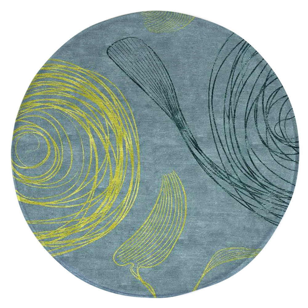 Flannel Round Carpet Vintage Flower Pattern 3D Print Non-slip Carpet ...