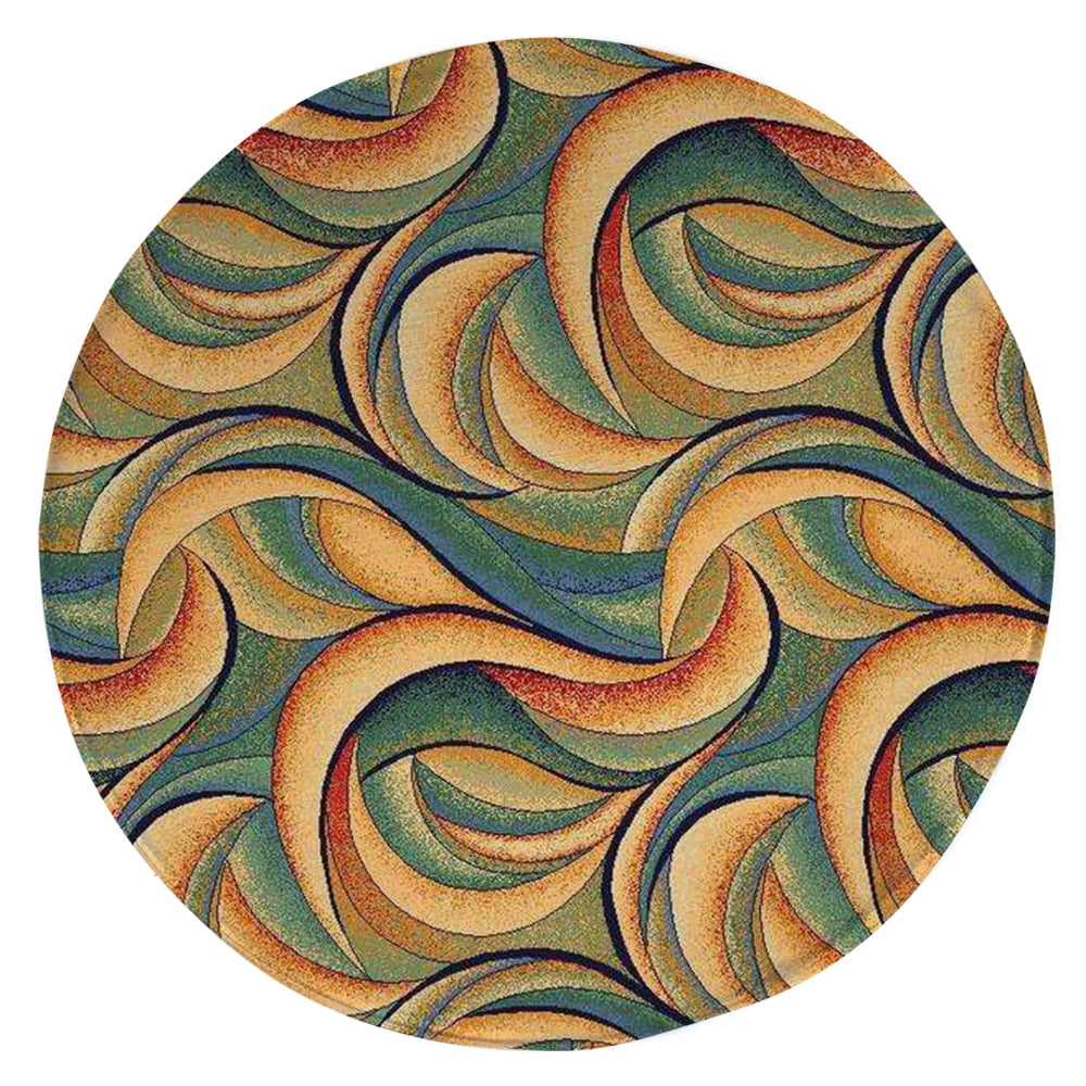 Flannel Round Carpet Vintage Peacock Feather 3D Print Non-slip Carpet ...