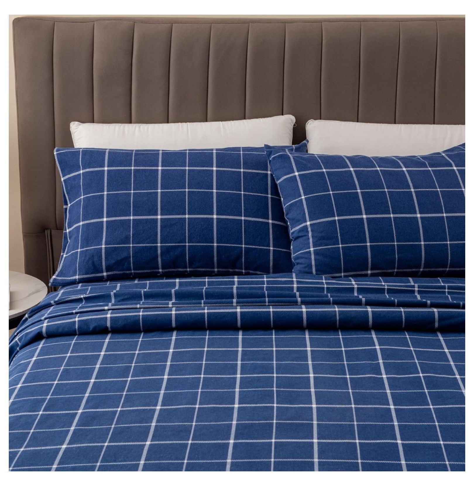 Flannel Sheet Set Queen Size - 100% Turkish Cotton, Double-Brushed ...