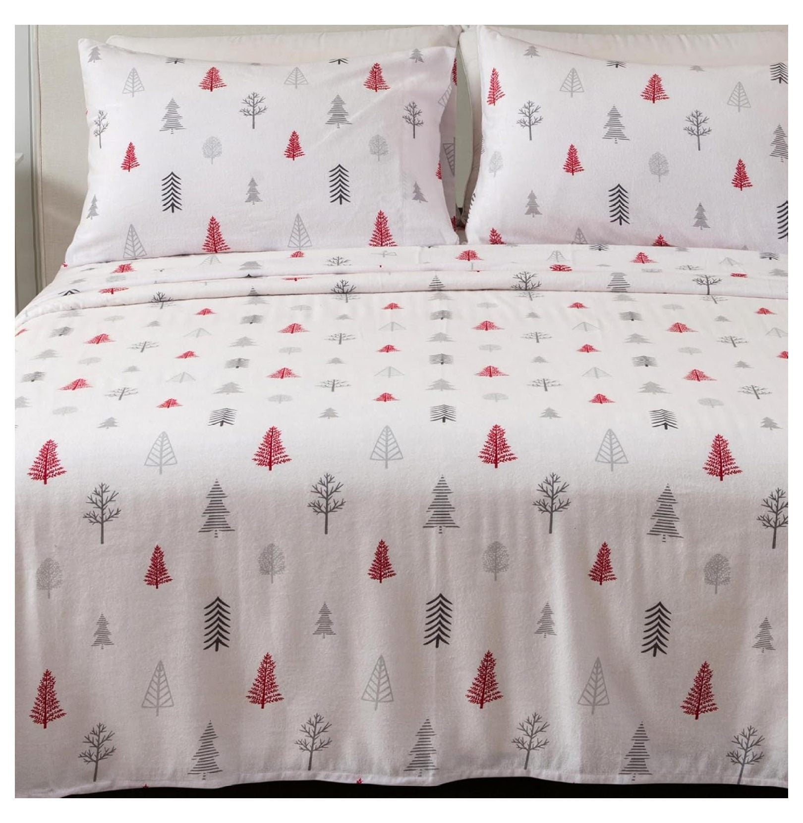 Flannel Sheet Set Queen Size - 100% Turkish Cotton, Double-Brushed ...