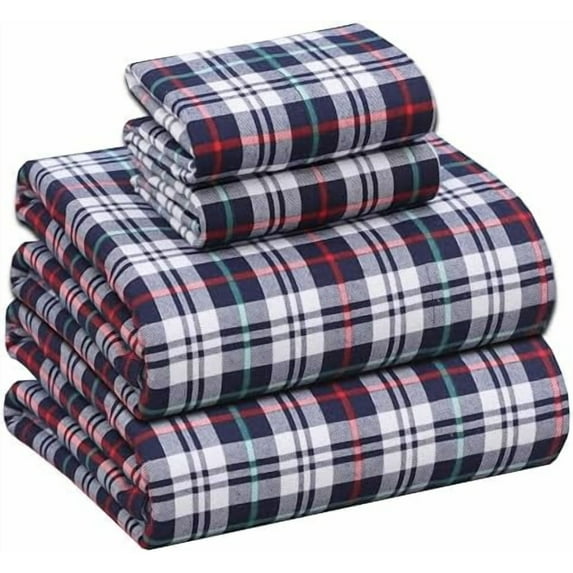 Flannel Sheets Full Size - 100% Cotton Double Brushed Bed Sheets Set ...