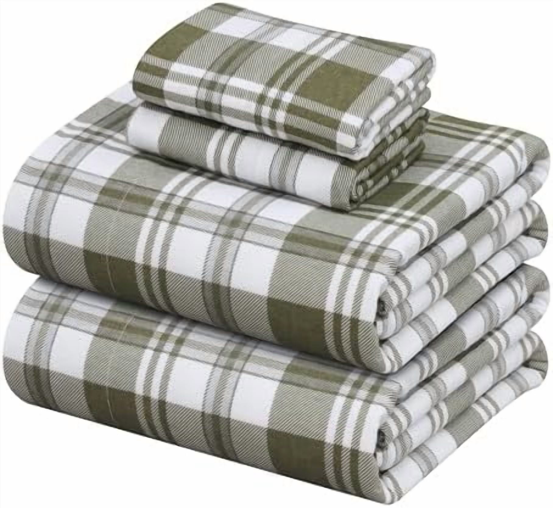 Flannel Sheets Full Size - 100% Cotton Double Brushed Bed Sheets Set ...