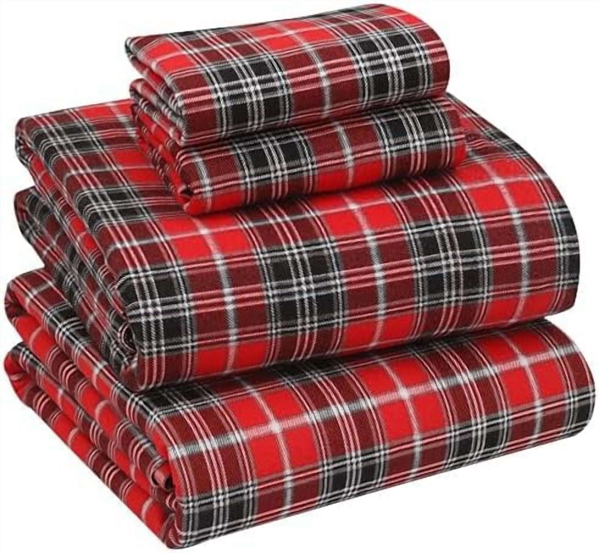 Flannel Sheets Full Size - 100% Cotton Double Brushed Bed Sheets Set ...