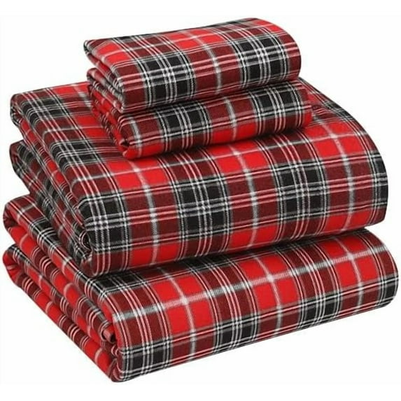 Flannel Sheets Full Size - 100% Cotton Double Brushed Bed Sheets Set ...