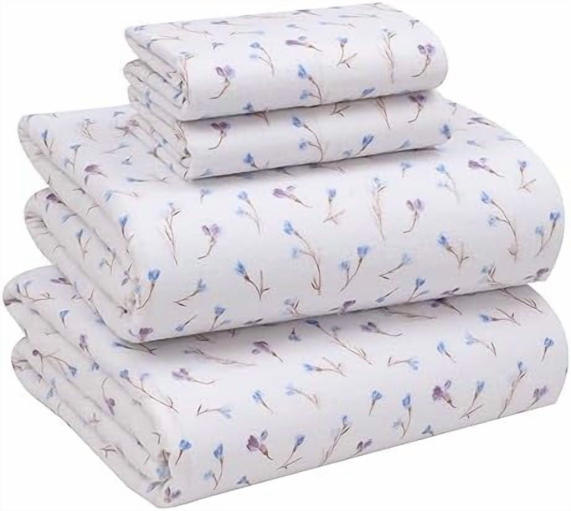 Flannel Sheets Full Size - 100% Cotton Double Brushed Bed Sheets Set ...