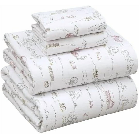 Flannel Sheets Full Size - 100% Cotton Double Brushed Bed Sheets Set ...