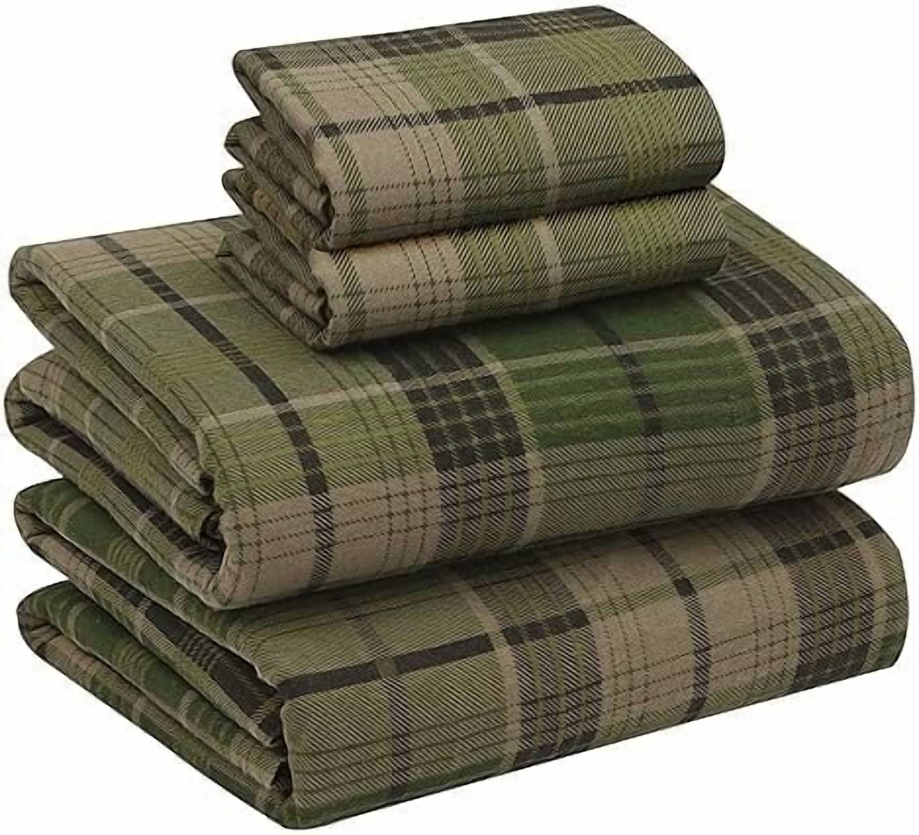 Flannel Sheets Full Size - 100% Cotton Double Brushed Bed Sheets Set ...