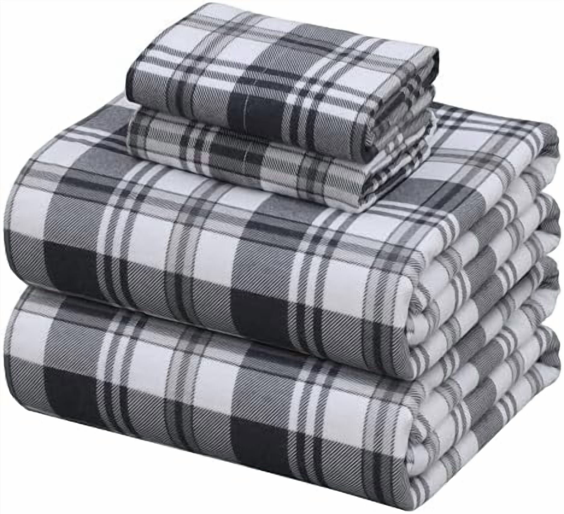 Flannel Sheets Full Size - 100% Cotton Double Brushed Bed Sheets Set ...