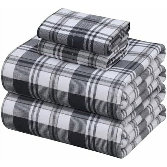 Flannel Sheets Full Size - 100% Cotton Double Brushed Bed Sheets Set ...