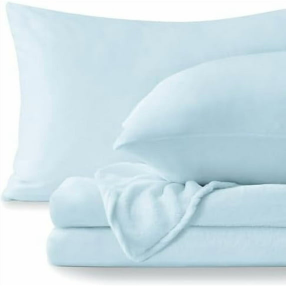 Flannel Sheets Full Size Blue - Super Soft Fleece Sheets Set Fluffy ...