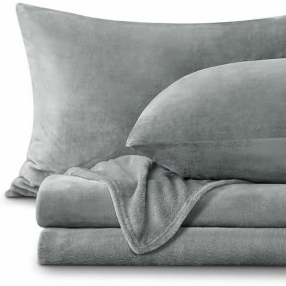 Flannel Sheets Full Size Grey - Super Soft Fleece Sheets Set Fluffy ...