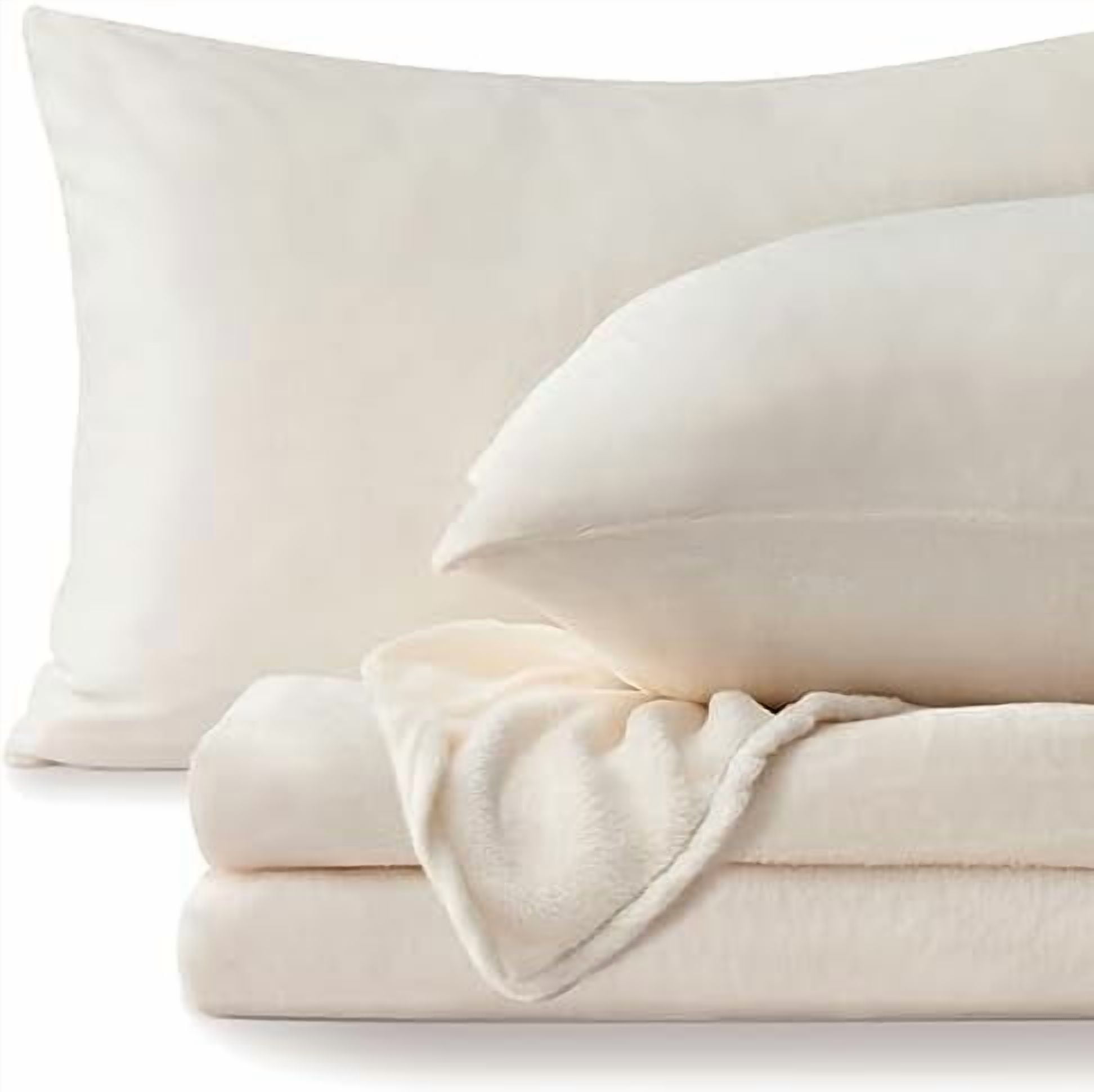 Flannel Sheets Full Size White - Super Soft Fleece Sheets Set Fluffy ...