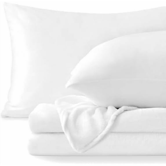 Flannel Sheets King Size Bright White - Super Soft Fleece Sheets Set ...