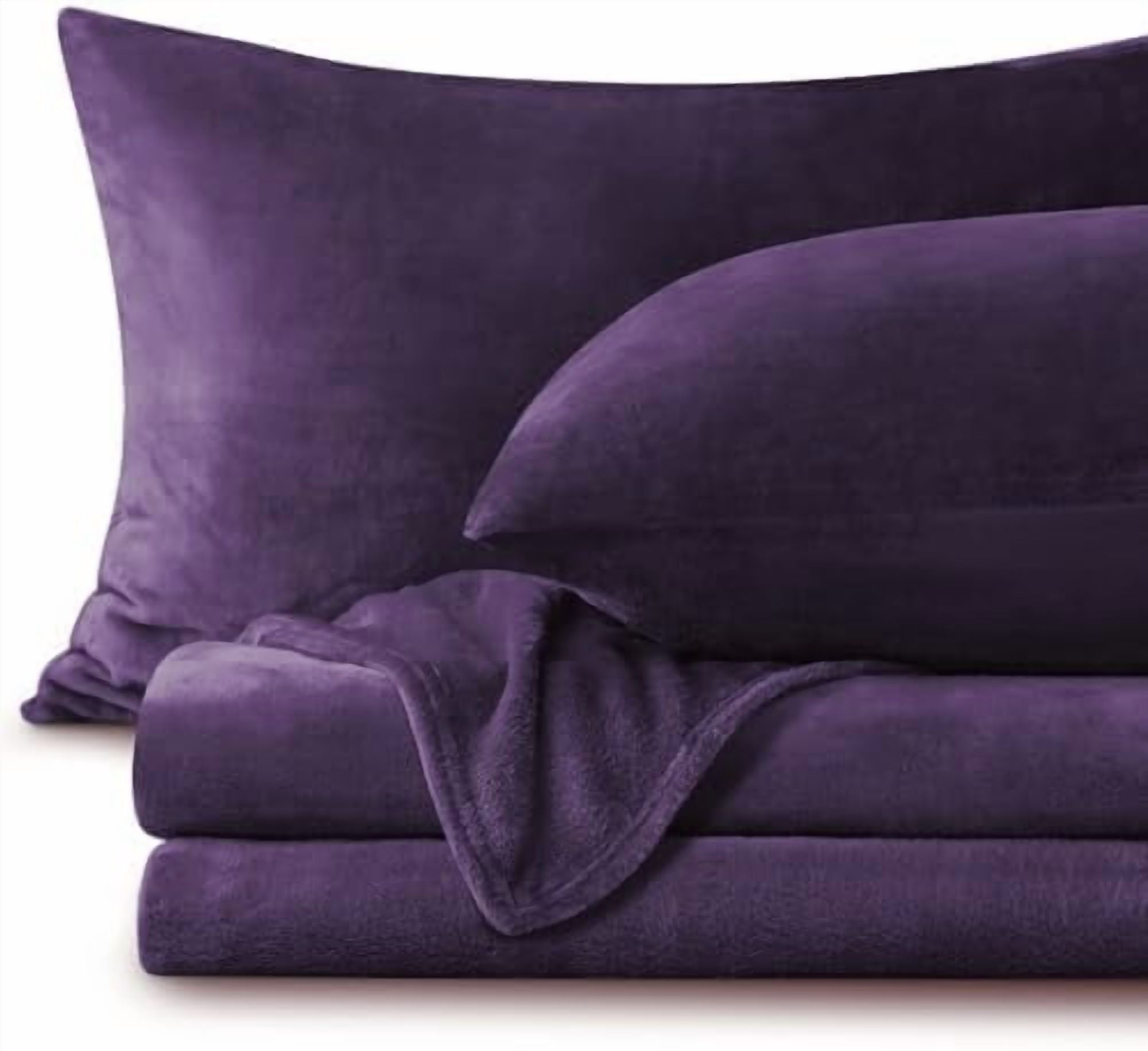 Flannel Sheets King Size Purple - Super Soft Fleece Sheets Set Fluffy ...