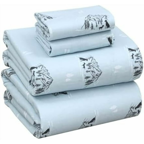 Flannel Sheets Queen Size - 100% Cotton Double Brushed Bed Sheets, Deep ...