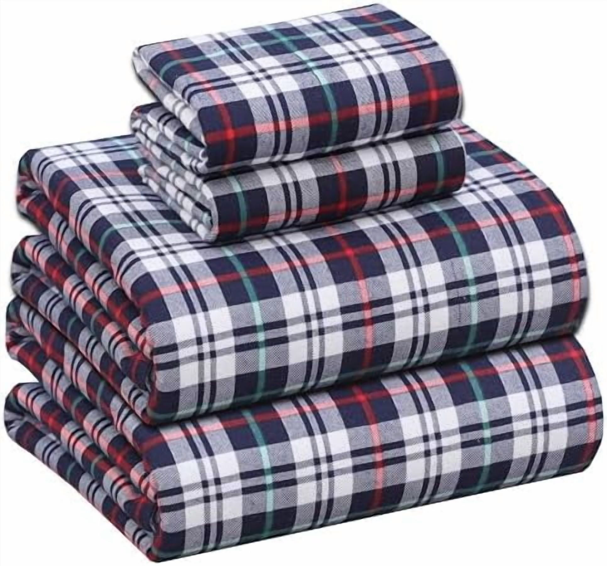 Flannel Sheets Queen Size - 100% Cotton Double Brushed Bed Sheets, Deep ...