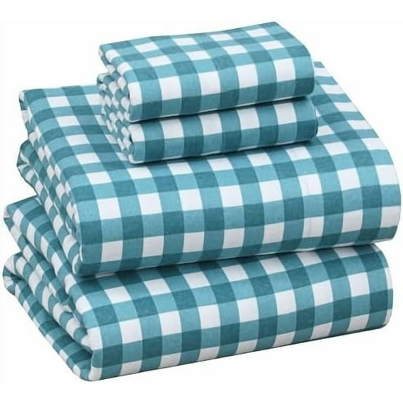 Flannel Sheets Queen Size - 100% Cotton Double Brushed Bed Sheets, Deep ...