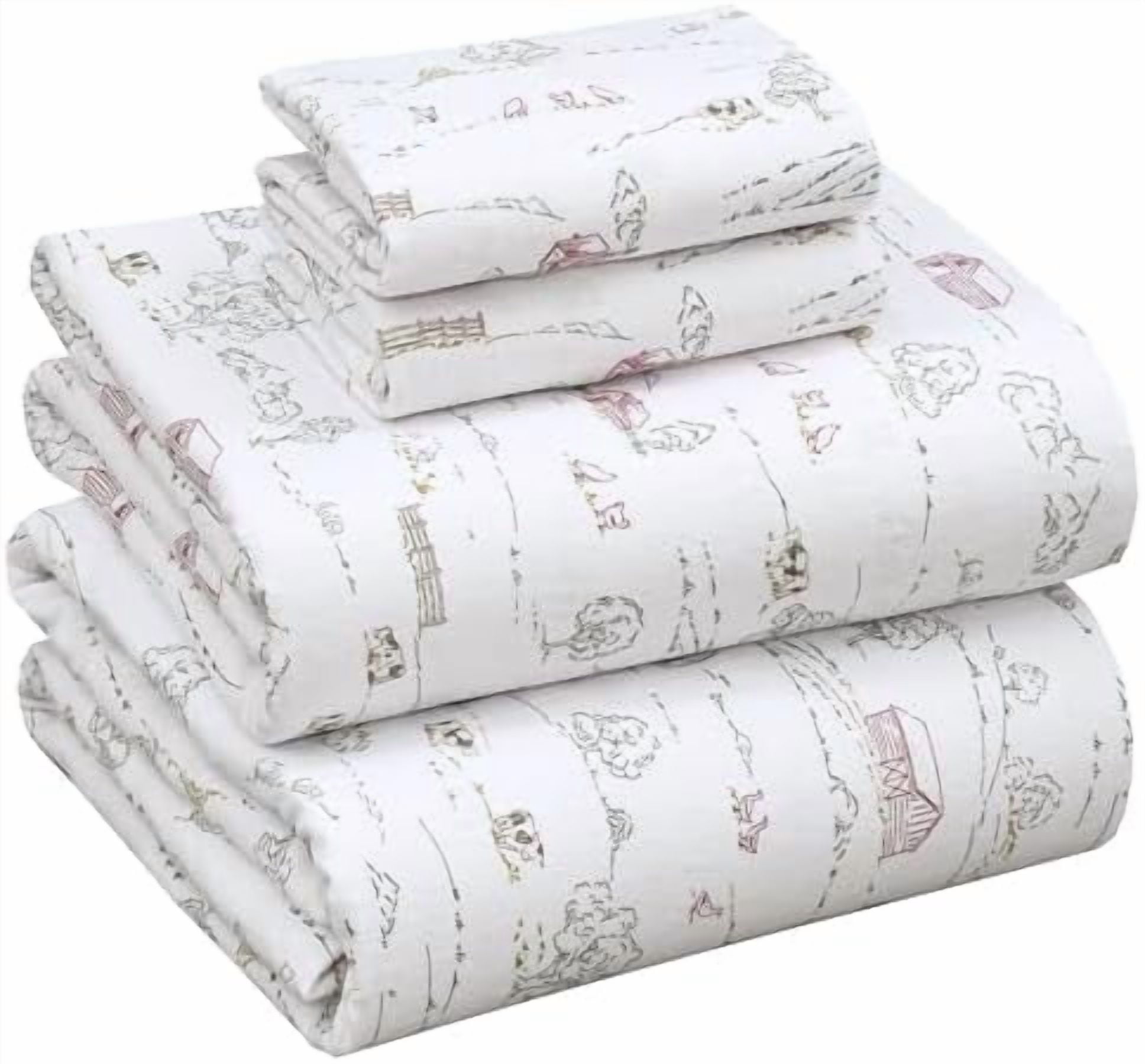 Flannel Sheets Queen Size - 100% Cotton Double Brushed Bed Sheets, Deep ...