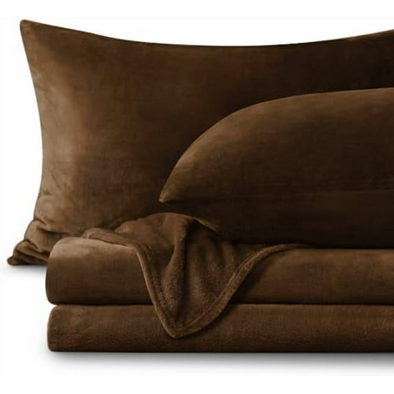 Flannel Sheets Queen Size Brown - Super Soft Fleece Sheets Set Fluffy ...