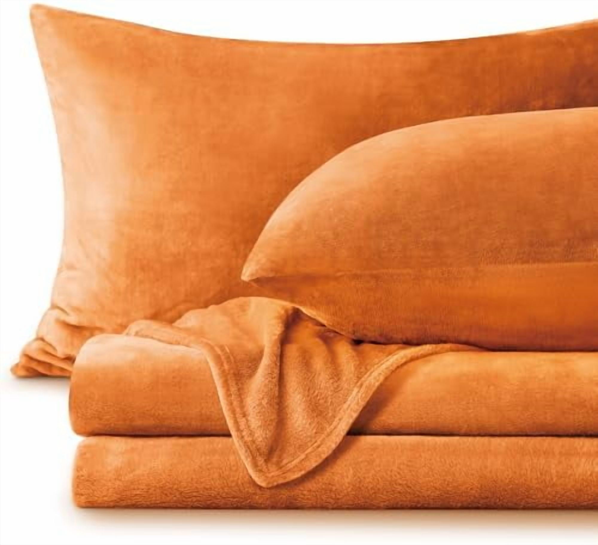 Flannel Sheets Queen Size Burnt Orange - Super Soft Fall Fleece Sheets ...