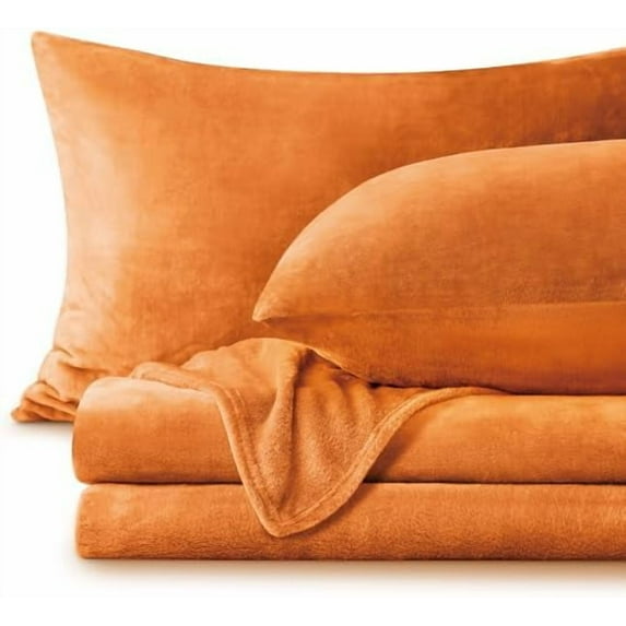 Flannel Sheets Queen Size Burnt Orange - Super Soft Fall Fleece Sheets ...