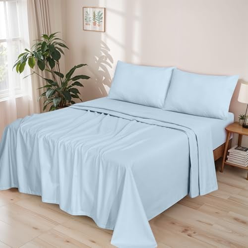 Flannel Sheets Queen Size - GOTS Certified 100% Organic Cotton, 4 Piece ...