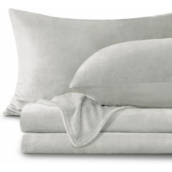 Flannel Sheets Queen Size Light Grey - Super Soft Fleece Sheets Set ...