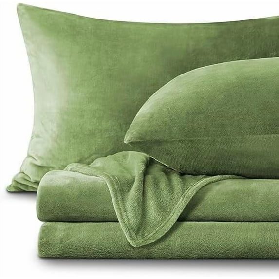 Flannel Sheets Queen Size Sage Green - Super Soft Fleece Sheets Set ...