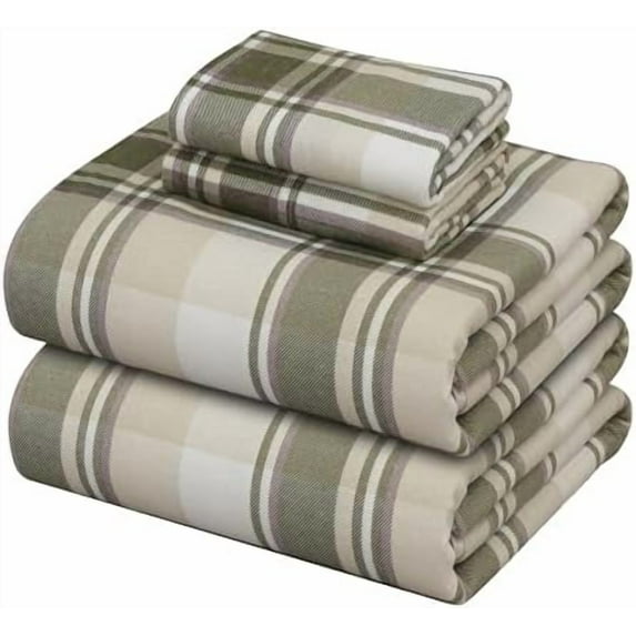 Flannel Sheets Queen Size Set - Soft & Comfy Deep Pocket Cotton Flannel ...
