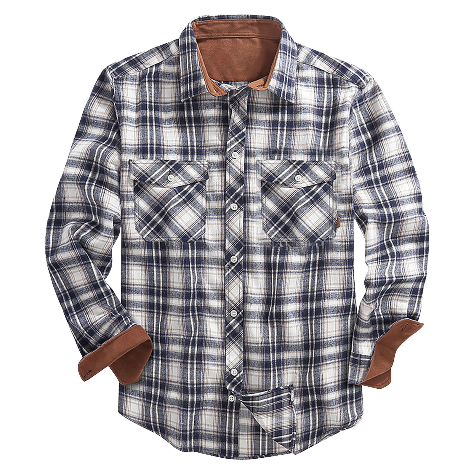 Flannel Shirt Jacket for Men,Men's Sherpa Lined Cotton Flannel Shirt ...