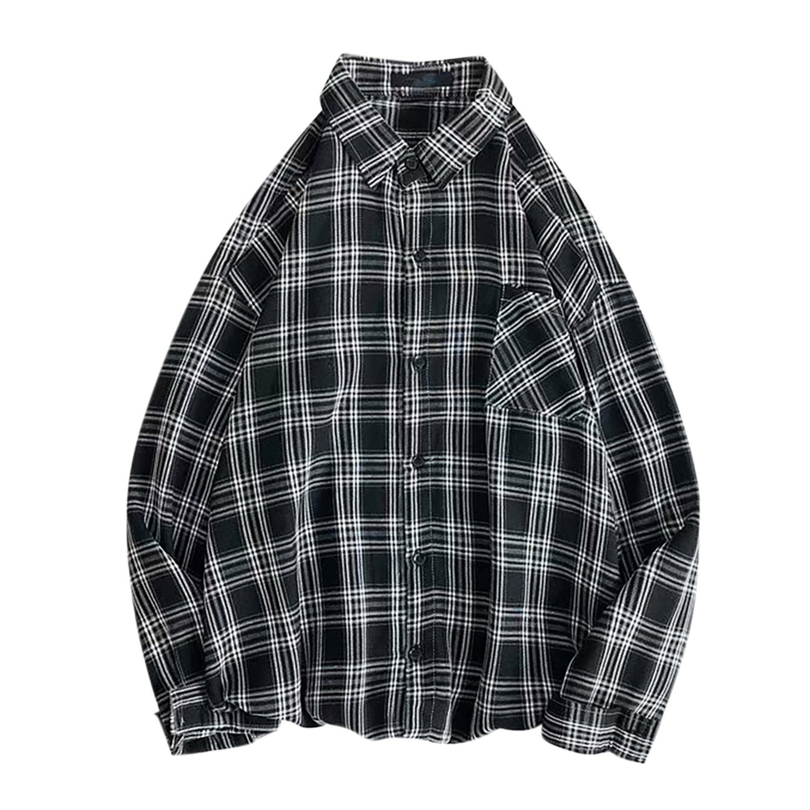Flannel Shirt for Men Long Sleeve Dress Shirts Men Casual Button Up ...