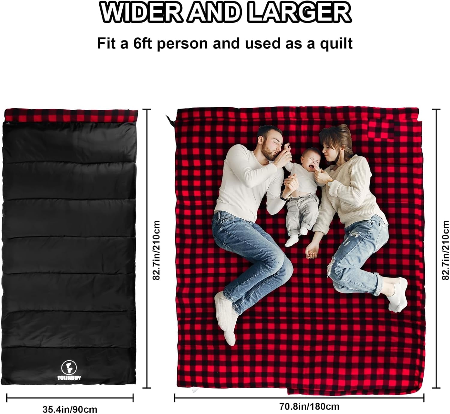 Flannel Sleeping Bag Cold Weather for Adults XL Camping Cotton Sleeping ...