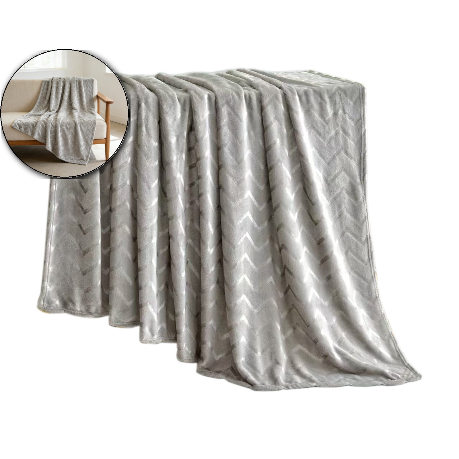 Flannel Sofa Blanket – 59x39.3 Inch Soft & Lightweight Throw for Couch ...