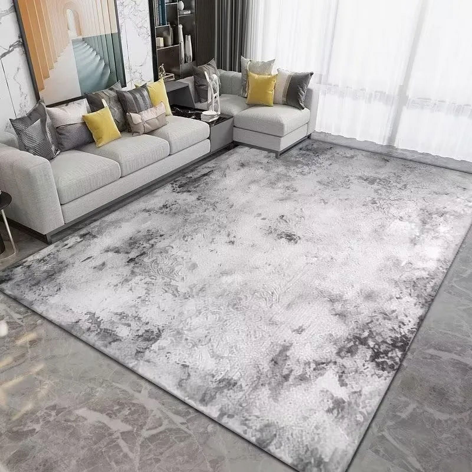 Flannel Thickened Abstract Art Living Room Rugs Non-slip Lounge Rug ...
