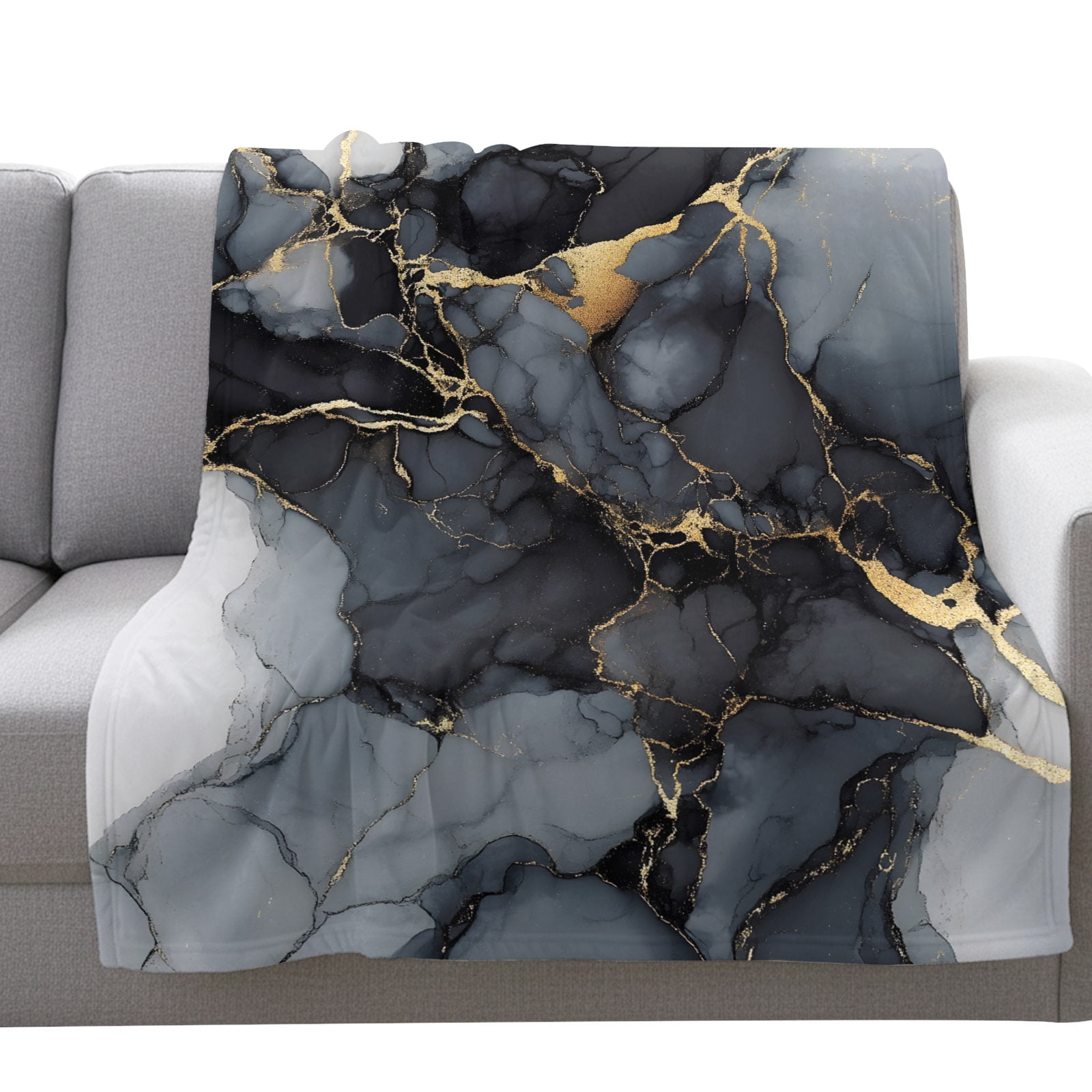 Flannel Throw Blanket for Couch Sofa Bed,Abstract Natural Marble ...