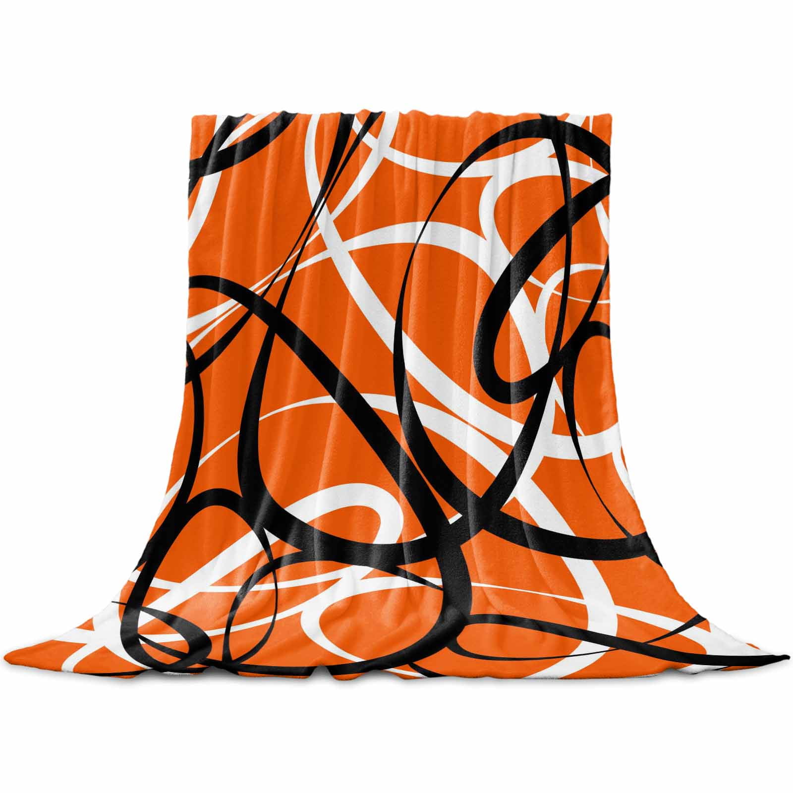 Flannel Throw Blanket for Couch Sofa Bed,Abstraction Distortion Lines ...