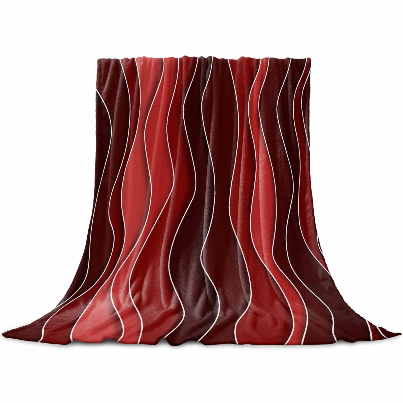 Flannel Throw Blanket for Couch Sofa Bed,Burgundy Red Gradient Water ...