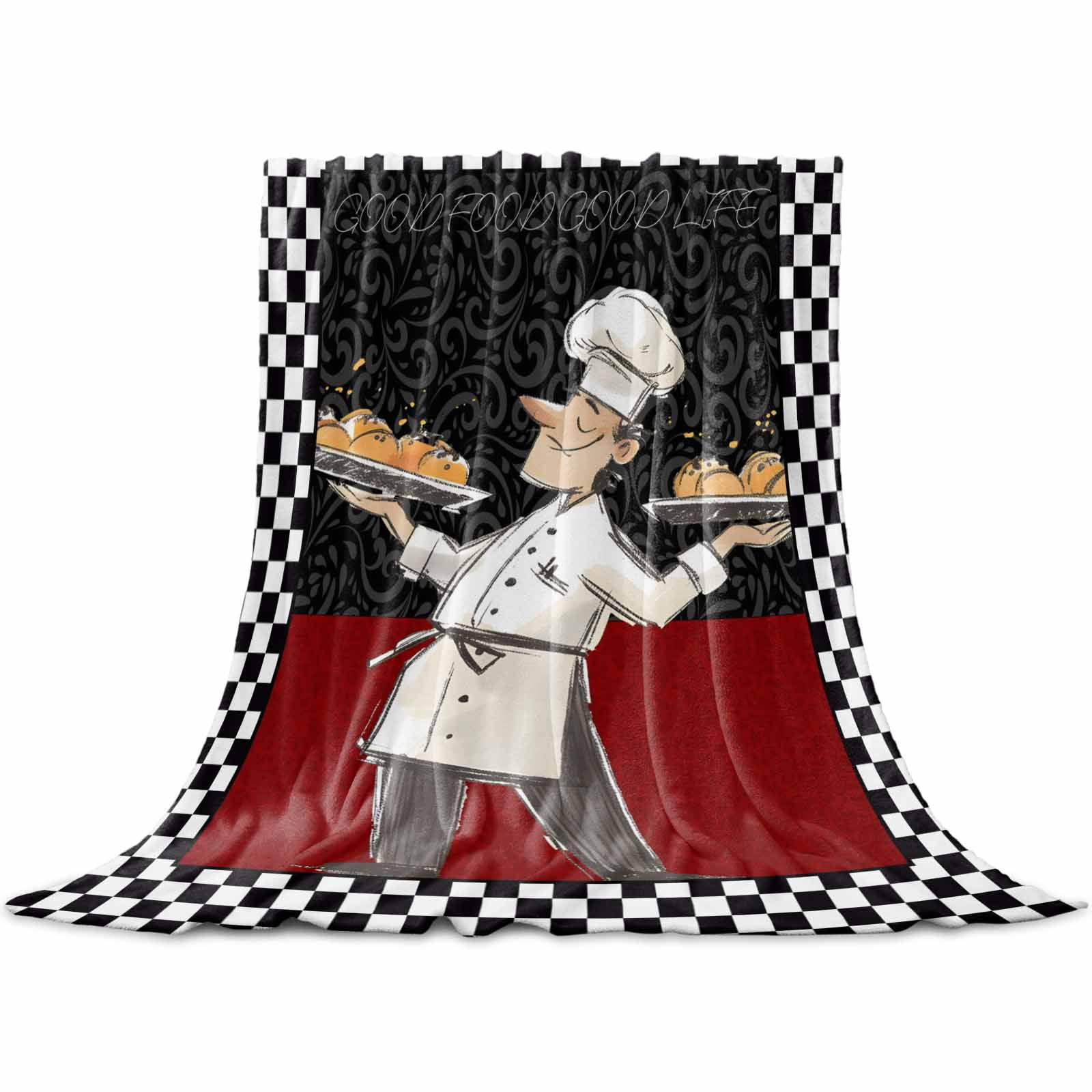 Flannel Throw Blanket for Couch Sofa Bed,Funny Chef Kitchen Cooking ...