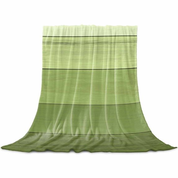 Flannel Throw Blanket for Couch Sofa Bed,Gradient Green Wooden Board ...