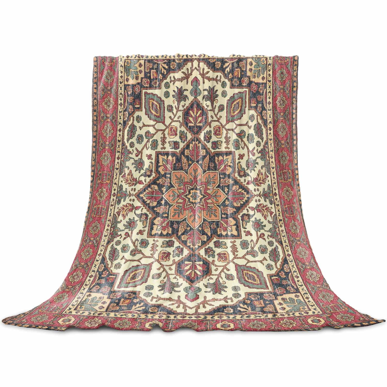 Flannel Throw Blanket for Couch Sofa Bed,Medieval Abstract Flowers ...