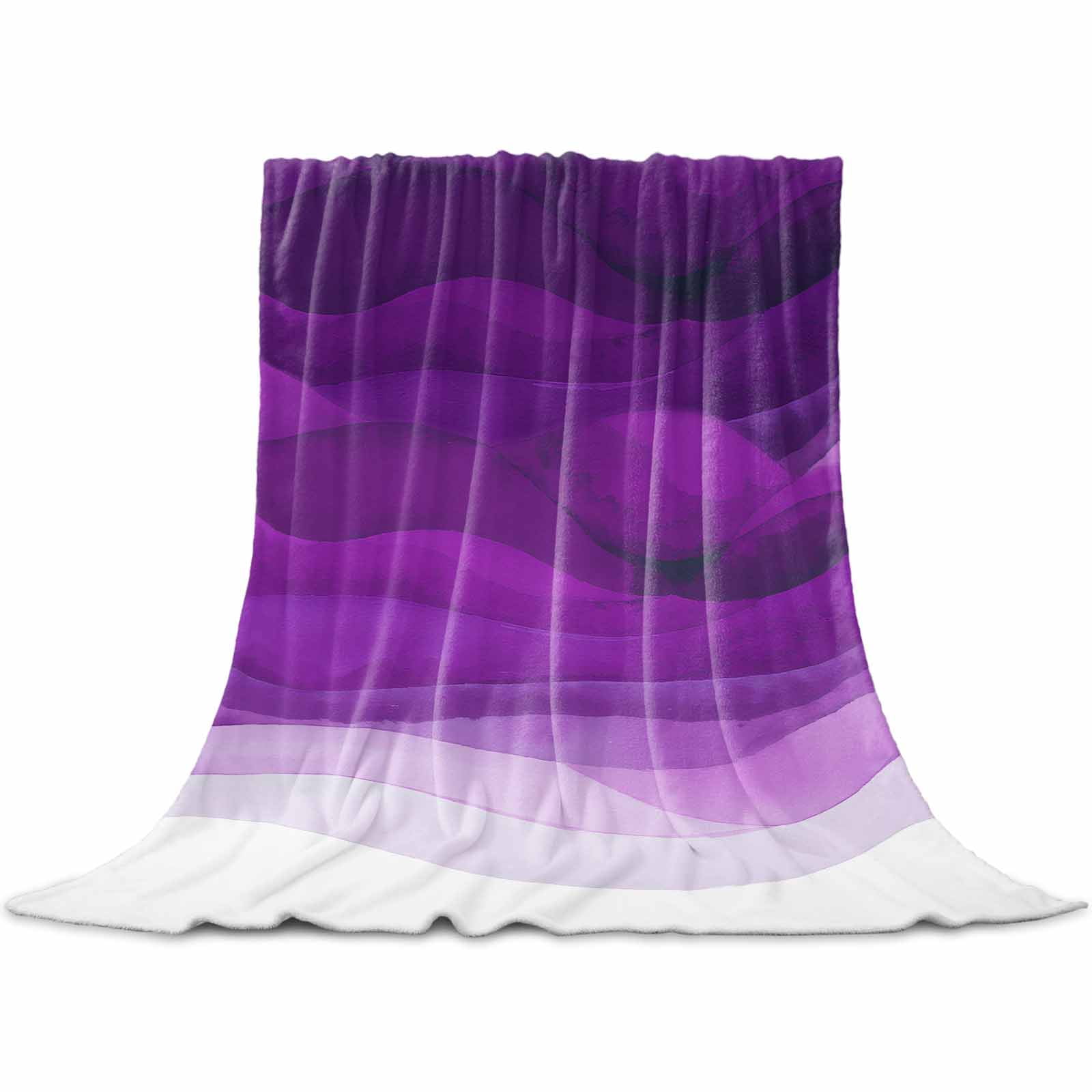 Flannel Throw Blanket for Couch Sofa Bed,Modern Purple Ombre Color Art ...
