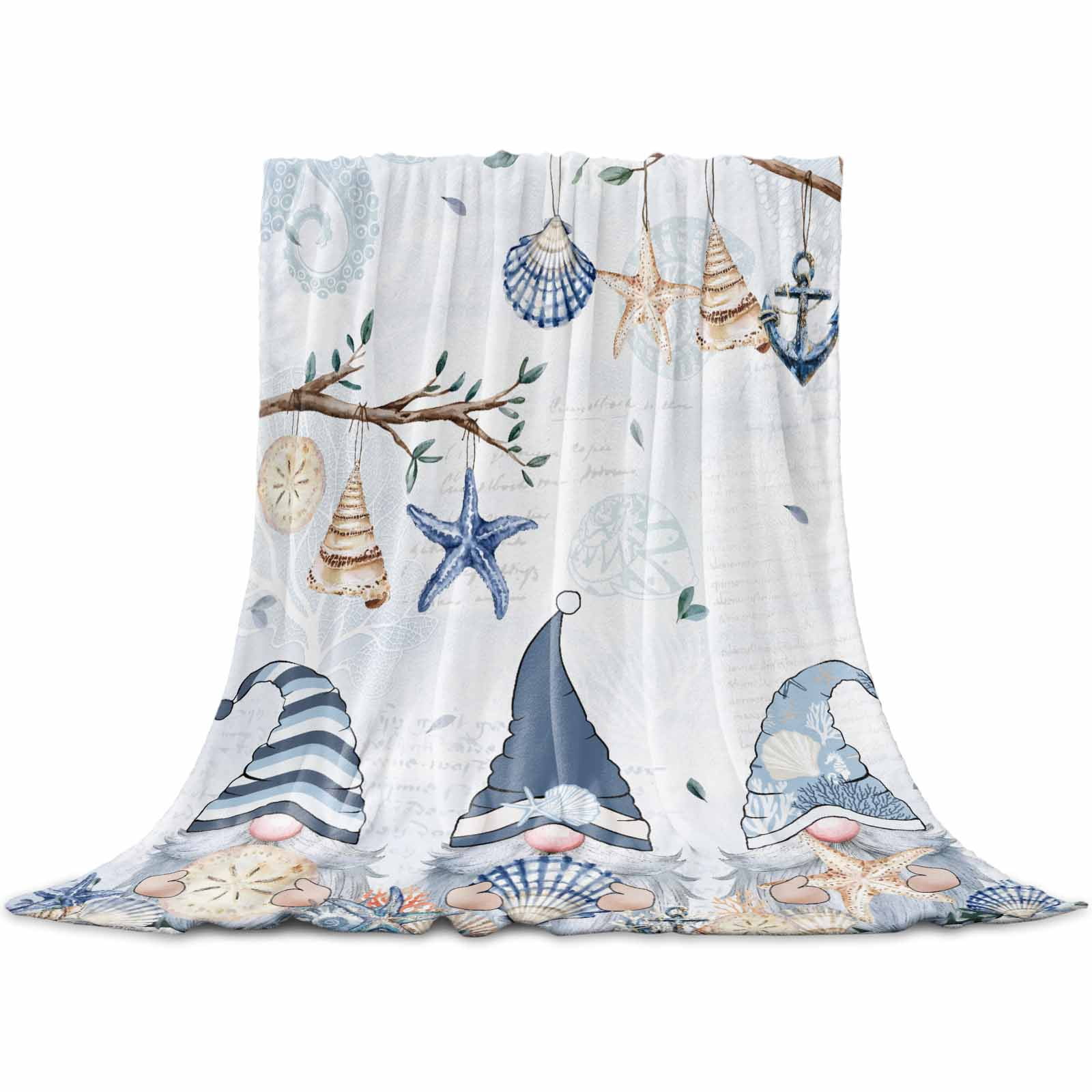 Flannel Throw Blanket for Couch Sofa Bed,Ocean Dwarf Shell Starfish ...