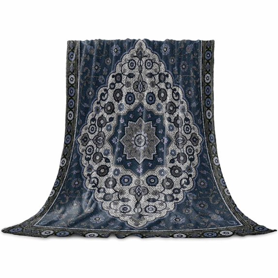 Flannel Throw Blanket for Couch Sofa Bed,Retro Abstract Flower Texture ...