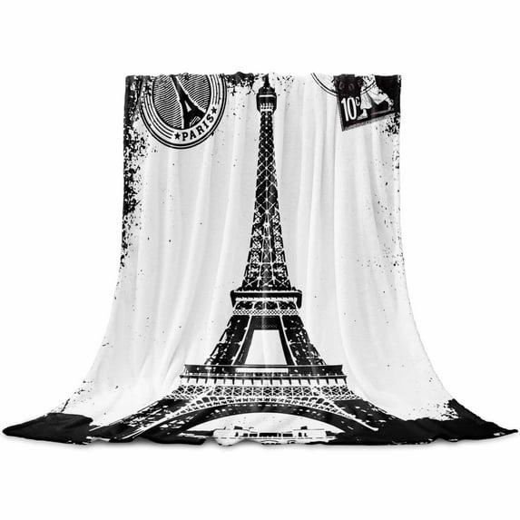 Flannel Throw Blanket for Couch Sofa Bed,Vintage Black White Building ...