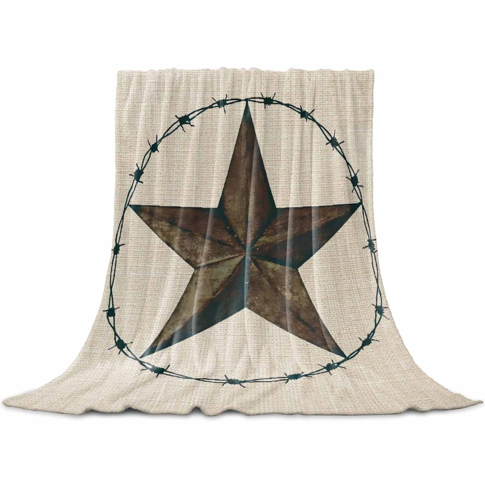 Flannel Throw Blanket for Couch Sofa Bed,Vintage Texas Star Soft Cozy ...
