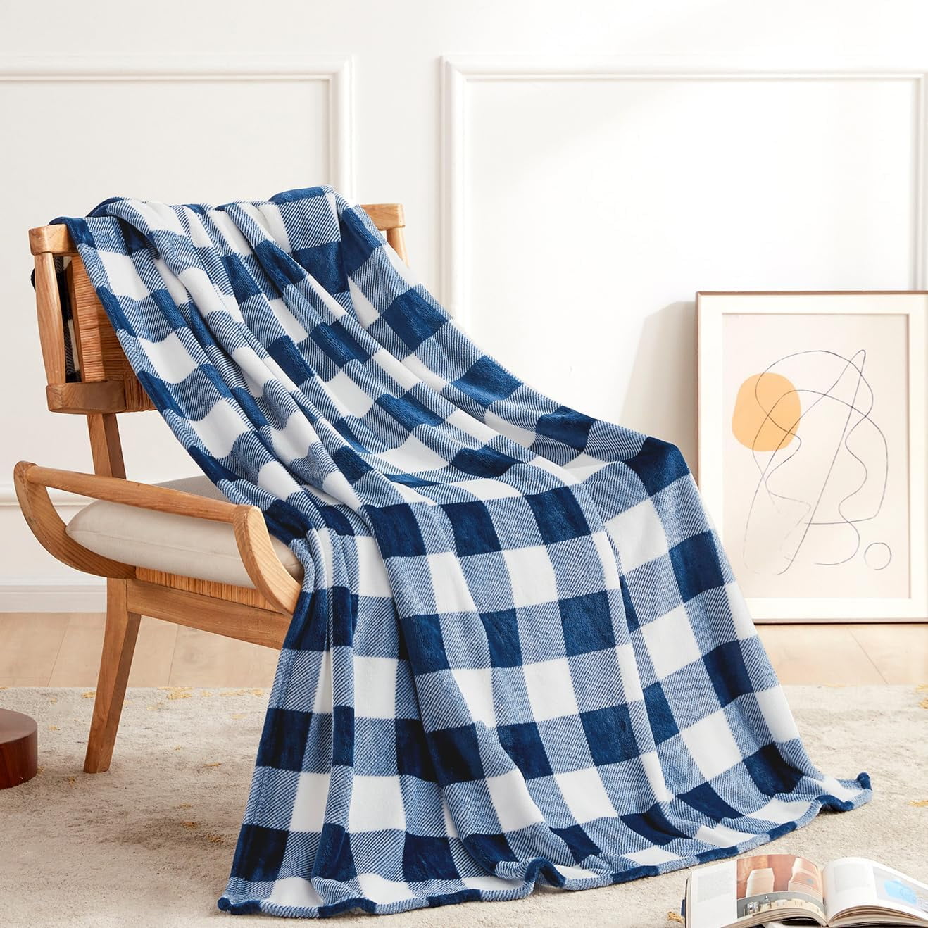 Flannel Throw Blankets, Orange Buffalo Plaid Throw Blanket for Couch ...