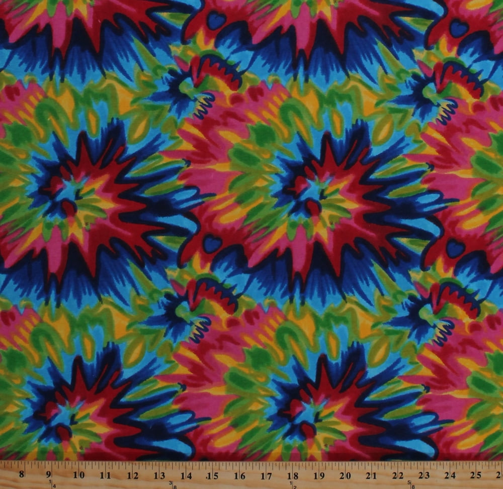 Flannel Tie Tye Dye Abstract Rainbow Flowers Sunburst Swirls Comfy ...