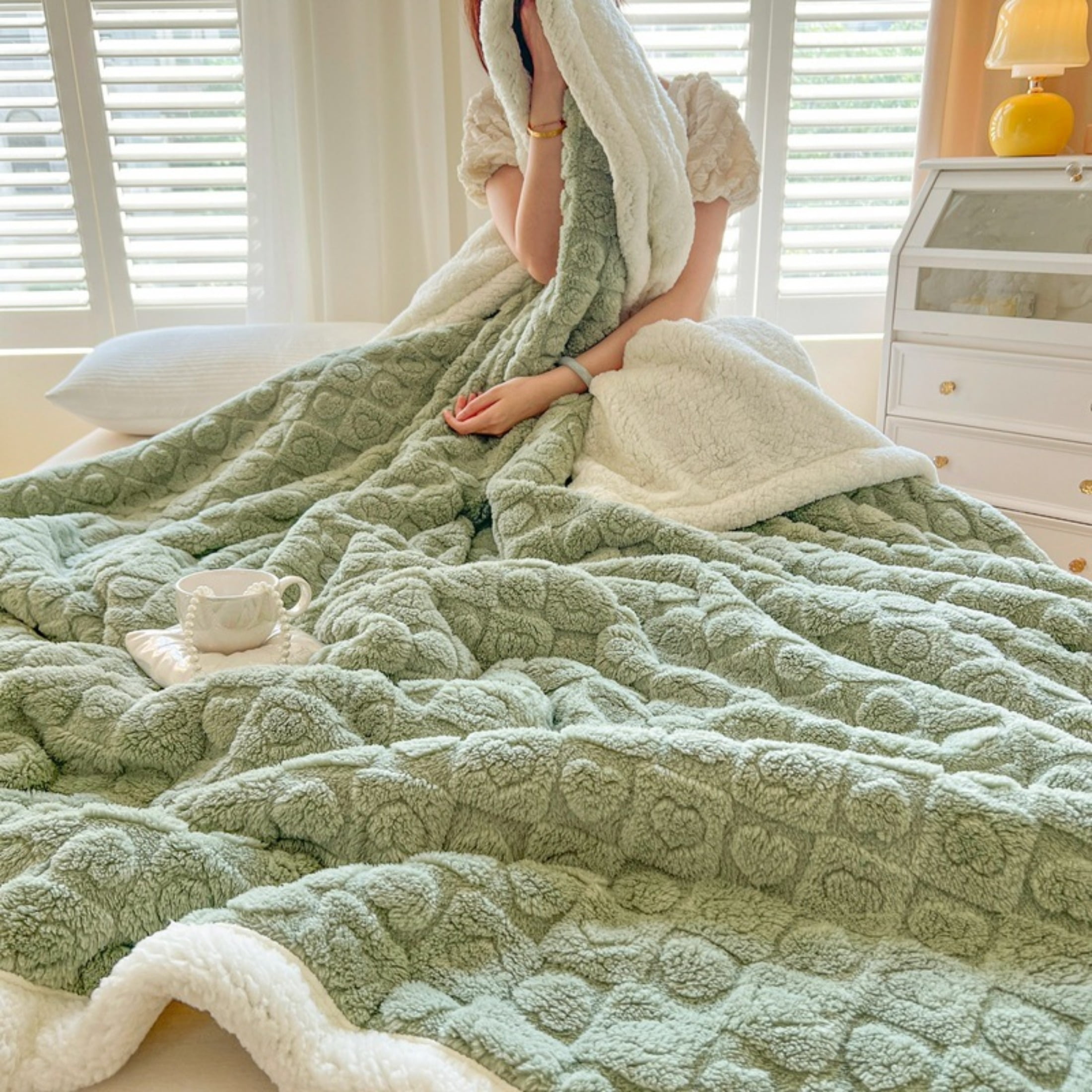 Flannel Weighted Blanket, Sherpa Weighted Blankets with Soft Plush ...