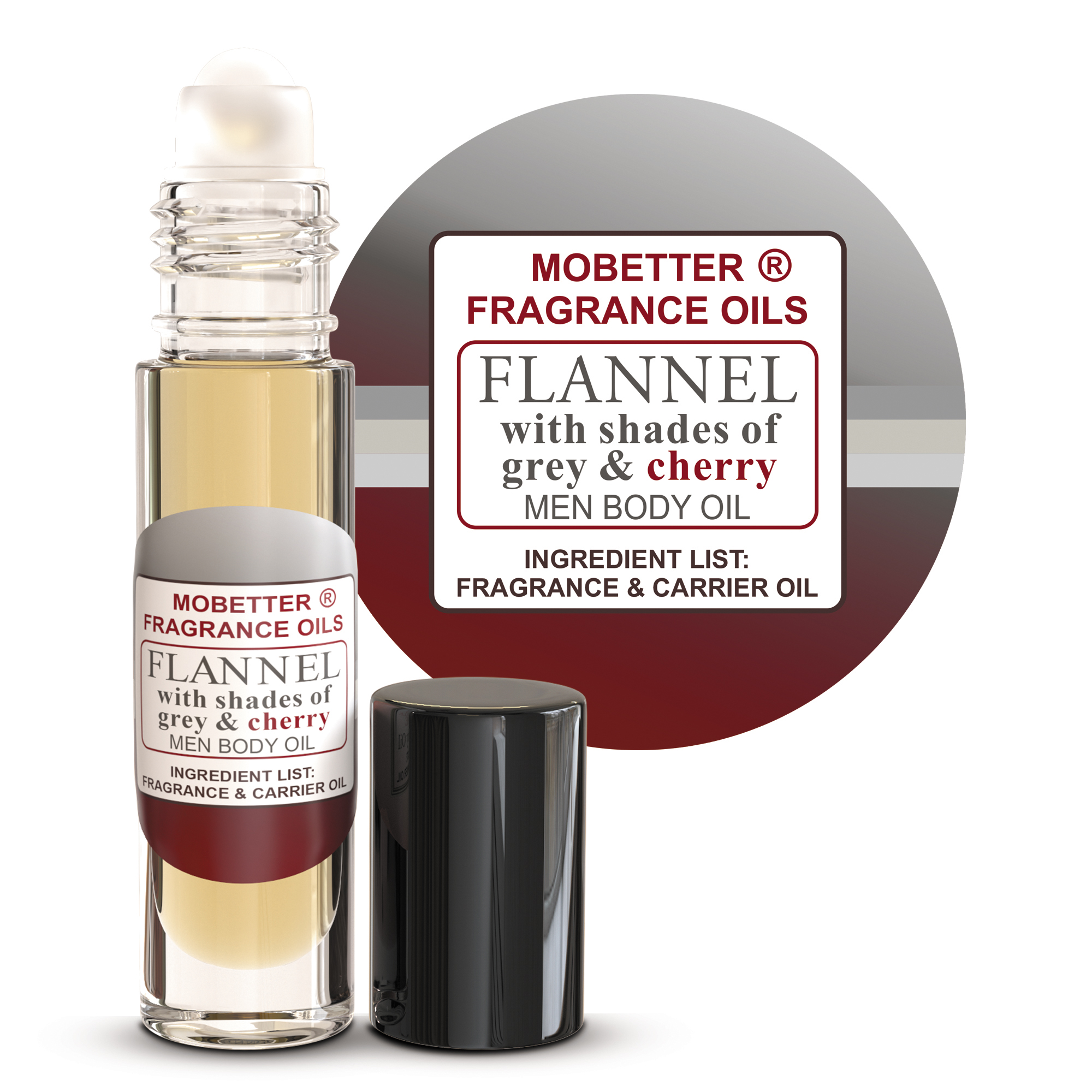 Flannel With Shades of Grey & Cherry Men Fragrance Body Oil - Walmart.com